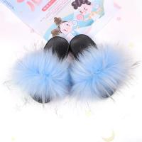 China 2021 Fashion Baby Shoes Baby House Shoes Bedroom Indoor Home Winter Warm Fox Faux Fur Fluffy Fuzzy Shoes Mother and Daughter Shoes Slipper for sale