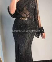 China 2021 Hot Selling Sequined Sex Beading Ball Dress Luxury One Shoulder Evening Party Frock Mermaid Bridesmaid Gowns 5 Colors for sale
