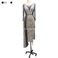 China 2021 Hot Selling Sequined Sex Beading Ball Dress Luxury Evening Party Frock Bridesmaid Gowns Plus Size for sale
