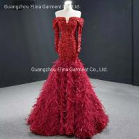 China 2021 Hot Selling Sequined Sex Red Feature Ball Dress Luxury Beated Evening Party Frock Mermaid Bridesmaid Gowns Plus Size for sale