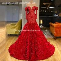 China 2021 Hot Selling Sequined Sex Red Feature Ball Dress Luxury Beated Evening Party Frock Mermaid Bridesmaid Gowns Plus Size for sale