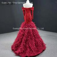 China 2021 Hot Selling Sequined Sex Red Feature Ball Dress Luxury Beated Evening Party Frock Mermaid Bridesmaid Gowns Plus Size for sale