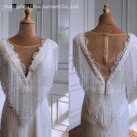 China 2021 Hot Selling Sequined Sex Beading Ball Dress Luxury Tassels Evening Party Frock Mermaid Bridesmaid Gowns Plus Size for sale