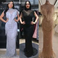 China 2021 New Arrival Sequined Sex Beading Ball Dress Luxury Tassels Evening Party Frock Bridesmaid Gowns Plus Size Hot for sale
