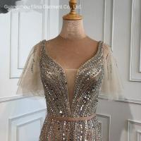 China 2021 New Arrival Sequined Sex Beading Ball Dress Luxury Champagne Evening Party Frock Bridesmaid Gowns Plus Size Hot for sale