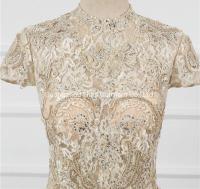 China 2021 New Lace Sex Beading Ball Dress Luxury Champagne Evening Party Frock Bridesmaid Gowns Plus Size Hot for sale