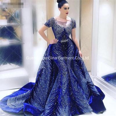 China 2021 Hot Sequined Sex Ball Dress Luxury Evening Party Frock Bridesmaid Gowns Plus Size for sale