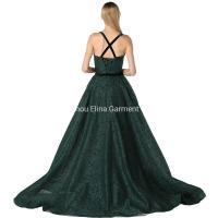 China 2021 New Slip Sex Beading Ball Dress Luxury Green Lace Evening Party Frock Bridesmaid Gowns Plus Size Hot for sale