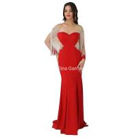 China 2021 New Arrival Sequined Sex Beading Red Evening Dress Luxury Party Frock Bridesmaid Gowns Plus Size Hot for sale