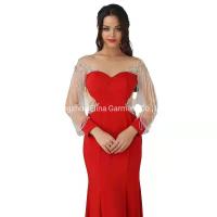 China 2021 New Arrival Sequined Sex Beading Red Evening Dress Luxury Party Frock Bridesmaid Gowns Plus Size Hot for sale