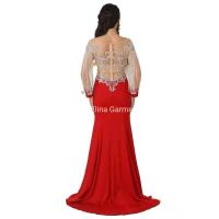 China 2021 New Arrival Sequined Sex Beading Red Evening Dress Luxury Party Frock Bridesmaid Gowns Plus Size Hot for sale