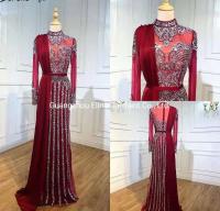 China 2021 Muslim New Arrival Sequined Stone Sex Beading Evening Dress Luxury Party Frock Bridesmaid Gowns Plus Size Hot for sale