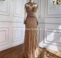 China 2021 Muslim New Arrival Sequined Stone Sex Beading Evening Dress Luxury Party Frock Bridesmaid Gowns Plus Size Hot for sale