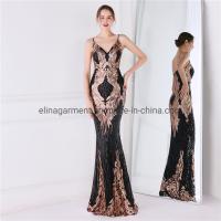 China Sequined Sex Beading Ball Dress Luxury Slip Evening Party Dress Mermaid Bridesmaid Gowns for sale