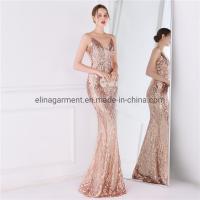 China Sequined Sex Beading Ball Dress Luxury Slip Evening Party Dress Mermaid Bridesmaid Gowns for sale