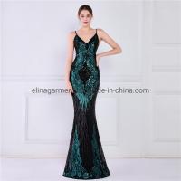 China Sequined Sex Beading Ball Dress Luxury Slip Evening Party Dress Mermaid Bridesmaid Gowns for sale