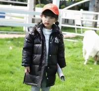 China Hot Selling Children&prime; S Winter Down Coat for Girls and Boys Clothes Waterproof Outdoor Hooded Coat Long Design for sale