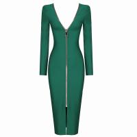 China Deep V Women Dress Sexy Body-Con High Quality Evening Dress Ball Stretch Dress for sale
