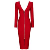 China Deep V Women Dress Sexy Body-Con High Quality Evening Dress Ball Stretch Dress for sale