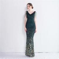 China Evening Party Prom Women Dress Sequin Beading Slim Sheath Women Sexy Skinny Wedding Dress for sale