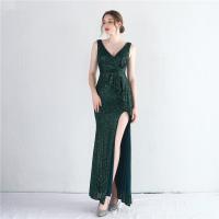 China China OEM High Quality Evening Party Prom Women Dress Sequin Split Skirt Women Sexy Skinny Wedding Dress for sale
