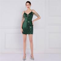 China China OEM High Quality Evening Party Prom Women Dress Sequin Slim Sheath Women Sexy Skinny Spaghetti Strap Wedding Dress for sale