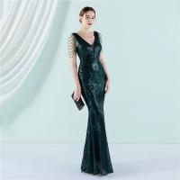 China China OEM High Quality Luxury Evening Party Prom Women Dress Sequin Slim Sheath Women Sexy Skinny Wedding Dress for sale