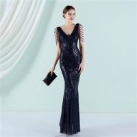 China China OEM High Quality Luxury Evening Party Prom Women Dress Sequin Slim Sheath Women Sexy Skinny Wedding Dress for sale