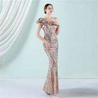 China Sequin Slim Sheath Women Sexy Skinny Wedding Dress Party Gown Prom Dress One-Shoulder for sale