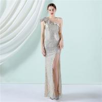 China Sequin Slim Sheath Women Sexy Skinny Wedding Dress Party Gown Prom Dress One-Shoulder for sale