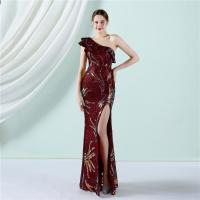 China Sequin Slim Sheath Women Sexy Skinny Wedding Dress Party Gown Prom Dress One-Shoulder for sale