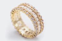 China Luxury Wedding Ring Copper Platinum Plating Gold Plating Lovers Ring with Zircon for sale