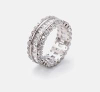 China Luxury Wedding Ring Copper Platinum Plating Gold Plating Lovers Ring with Zircon for sale