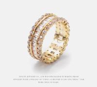 China Luxury Wedding Ring Copper Platinum Plating Gold Plating Lovers Ring with Zircon for sale
