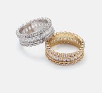 China Luxury Wedding Ring Copper Platinum Plating Gold Plating Lovers Ring with Zircon for sale