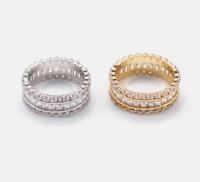China Luxury Wedding Ring Copper Platinum Plating Gold Plating Lovers Ring with Zircon for sale
