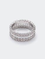 China Luxury Wedding Ring Copper Platinum Plating Gold Plating Lovers Ring with Zircon for sale
