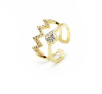 China 2021 Hot Luxury Wedding Ring Copper Platinum Plating Gold Plating Lovers Ring with Zircon for sale