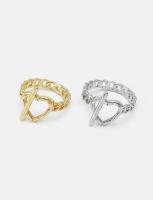 China Luxury Wedding Ring Copper Platinum Plating Gold Plating Lovers Ring with Heart for sale