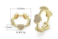 China Luxury Wedding Ring Copper Platinum Plating Gold Plating Lovers Ring with Heart Hot for sale