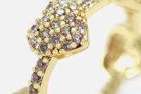China Luxury Wedding Ring Copper Platinum Plating Gold Plating Lovers Ring with Heart Hot for sale