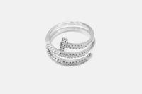 China Fashion Wedding Ring Copper Platinum Plating Gold Plating Lovers Ring with Heart for sale