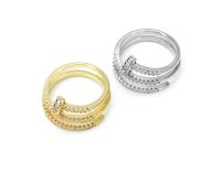 China Fashion Wedding Ring Copper Platinum Plating Gold Plating Lovers Ring with Heart for sale