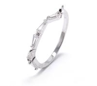 China Luxury 2021 Wedding Ring Copper Platinum Plating Gold Plating Lovers Ring with Zircon for sale
