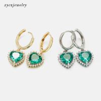 China 2021 New Earring Copper Platinum Plating Gold Plating with Heart Zircon for sale