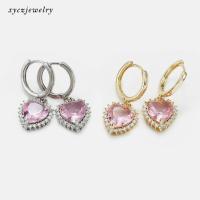 China 2021 New Earring Copper Platinum Plating Gold Plating with Heart Zircon for sale