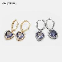 China 2021 New Earring Copper Platinum Plating Gold Plating with Heart Zircon for sale