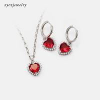 China 2021 New Earring Copper Platinum Plating Gold Plating with Heart Zircon for sale
