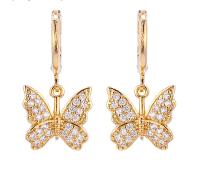 China 2021 New Earring Copper Platinum Plating Gold Plating Butterfly Design for sale