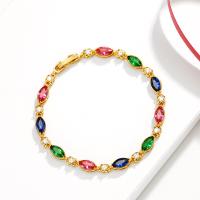 China 2021 New Bracelet Copper Alloy 24 K Gold Plating with Zircon for sale